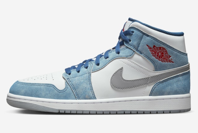 The Air Jordan 1 Mid Surfaces in "Dusty Blue" Suede | JustFreshKicks