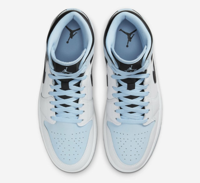 The Air Jordan 1 Mid Opts for an Icy Blue Design · JustFreshKicks