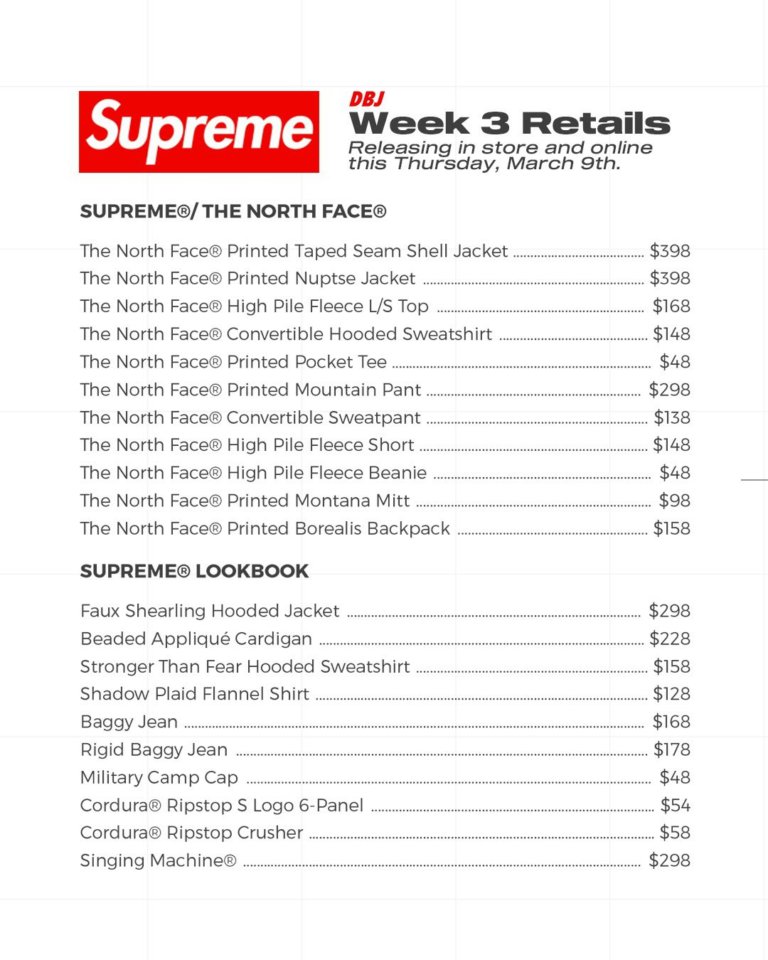 Supreme SS23 Week 3 Droplist | JustFreshKicks