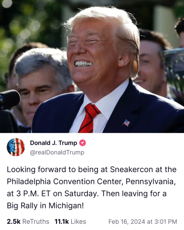 President Trump Announces His Own Shoe At Sneaker Con Philadelphia ...