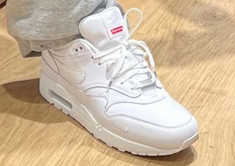 FIRST LOOK: Supreme x Nike Air Max 1 "White" | JustFreshKicks
